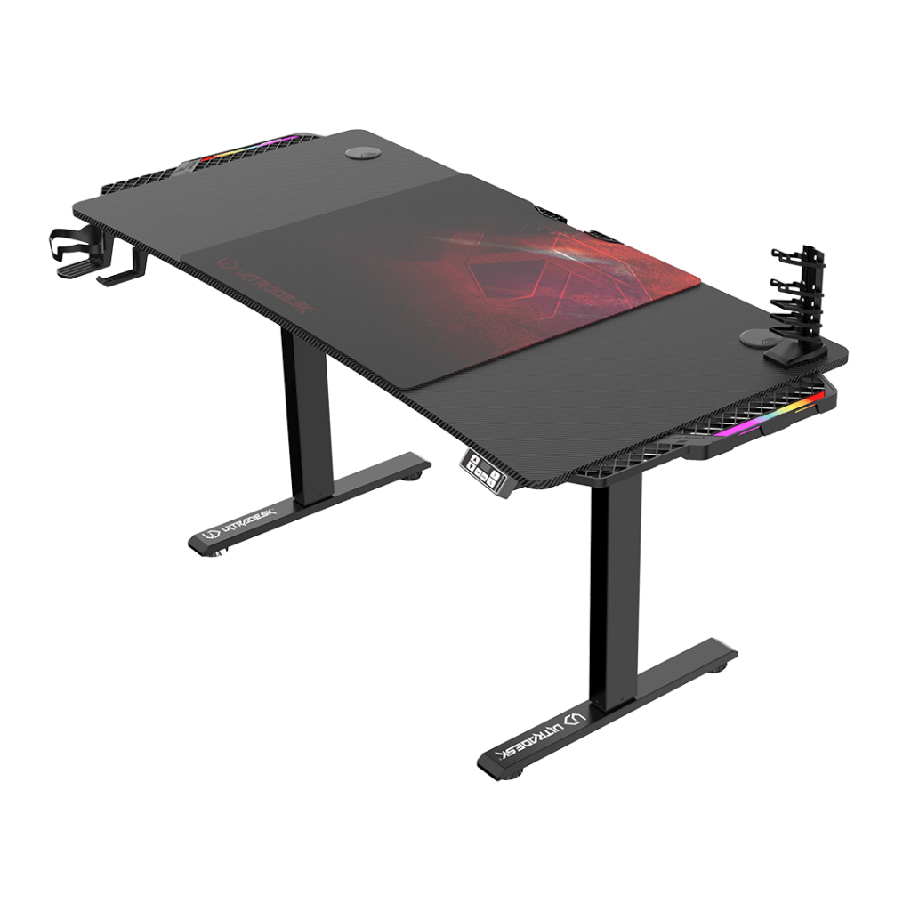 Ultradesk LEVEL LED RGB - Bureau d'ordinateur avec réglage en hauteur